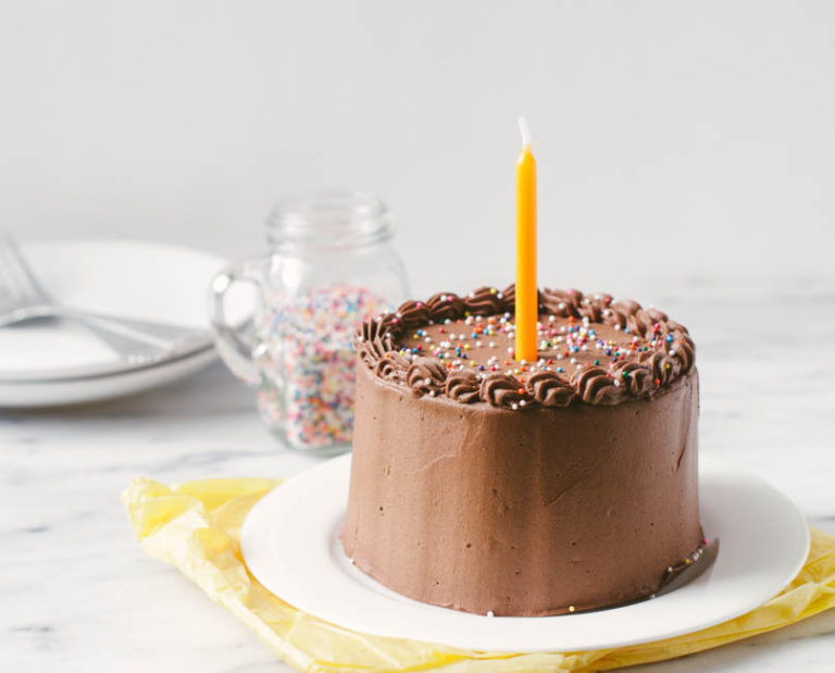 Mini One Bowl Yellow Cake with Malted Chocolate Frosting | The Cake ...